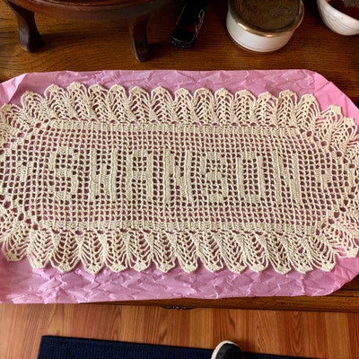 Custom Handmade Crocheted Name Doilies Gift Name Doily Personalized ...