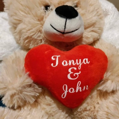 Customizable Teddy Bear With Heart - Etsy Canada