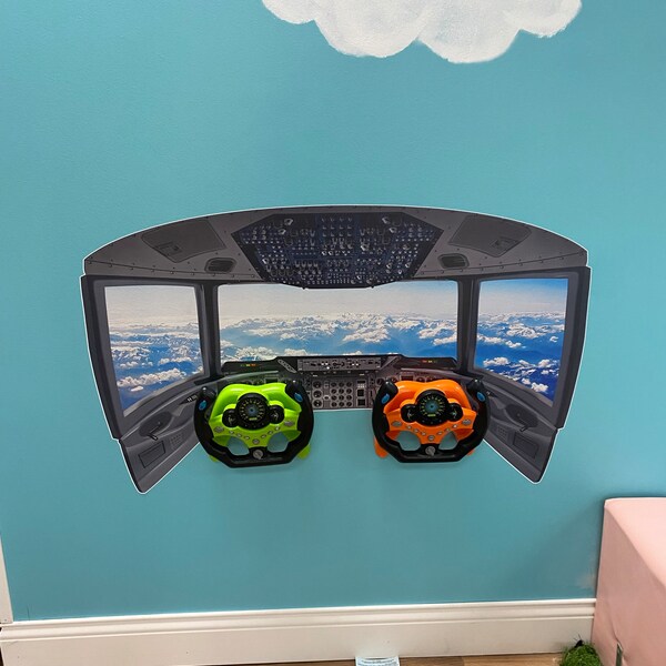 VWAQ 3D Airplane Stickers for Kids | Clouds Cockpit Wall Decal - CP5 - Etsy