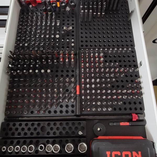Wall Mounted Drill Bit Organizer | 60 Slots | Hex Bits Holder | Storage for Drillbits | Garage ...