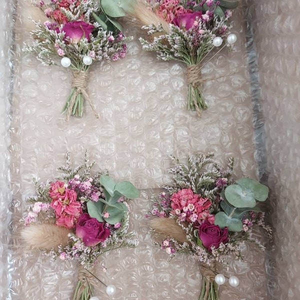 Meadow Mixed Dainty Dried Flower Wedding Buttonhole - Etsy UK