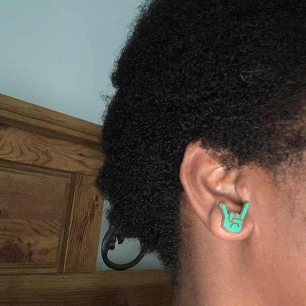 Upside Down, Inverted Horns Hand Earrings - Etsy