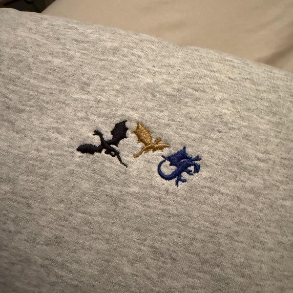 Tiny Dragons Embroidered Sweatshirt, Romantasy Embroidered Sweatshirt ...