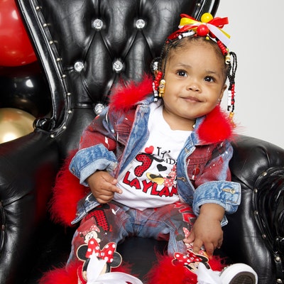 Girls Outfit Birthday Outfit Custom Denim Set Any Party - Etsy