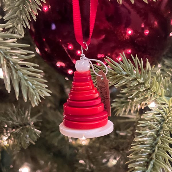 Santa Hat Button Ornament | Tree Ornament | Christmas Gift | Office ...