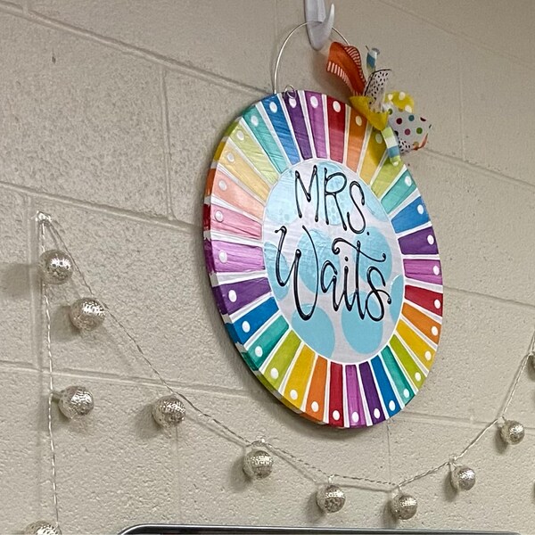 Teacher Door Hanger Rainbow Classroom - Etsy