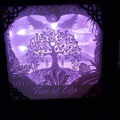 Tree of Life Shadow Box Files, Paper Cut Light Box Template Files ...