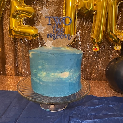 Two the Moon Birthday Cake Topper, Second Birthday Decoration, Outer ...