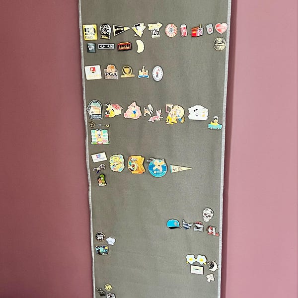 Felt Banner, Enamel Pin Display, Felt Wall Hanging, Fabric Pennant ...