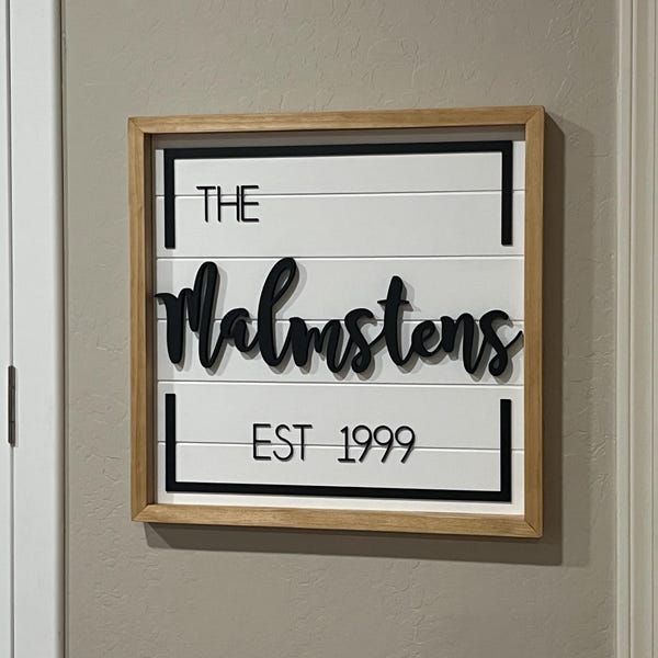 Custom Name Sign, Personalized Sign, Framed Name Sign, 3D Name Sign ...