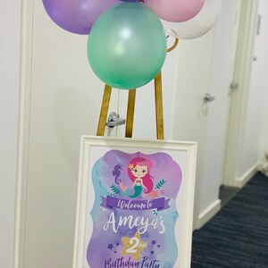 Mermaid Welcome Sign. Little Mermaid Party. Mermaid Birthday Party ...