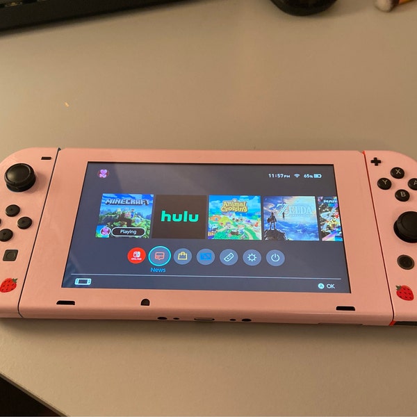 Cute Strawberry Nintendo Switch Skin ,pink Kawaii Nintendo Switch Skin ...