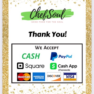 Printable Payment Sign We Accept Credit Cards Sign Vendor Payment Sign ...