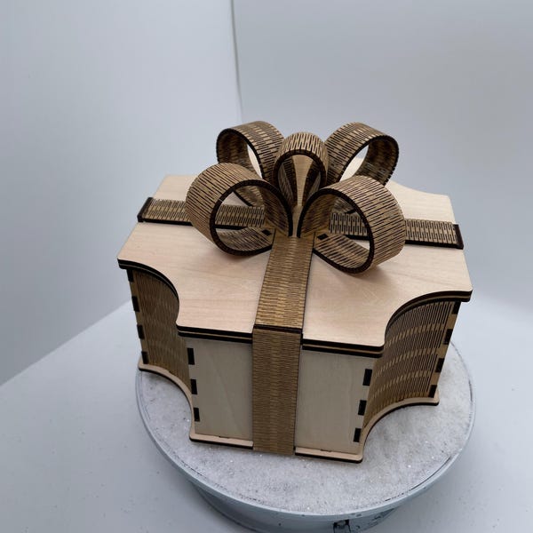 Gift Box Bow, Svg Dxf Files, Design Laser Cutting. Jewelry Box Bow ...