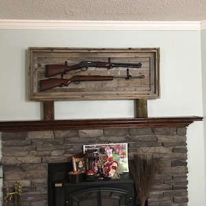 Rustic Dual Gun Rack, Reclaimed Wood Gun Rack, Railroad Spikes Gun ...