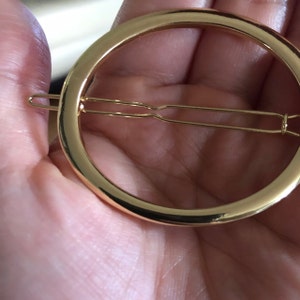 Circle Hair Clip Hollow Geometric Hoop Round Gold or Silver Metal Hair ...