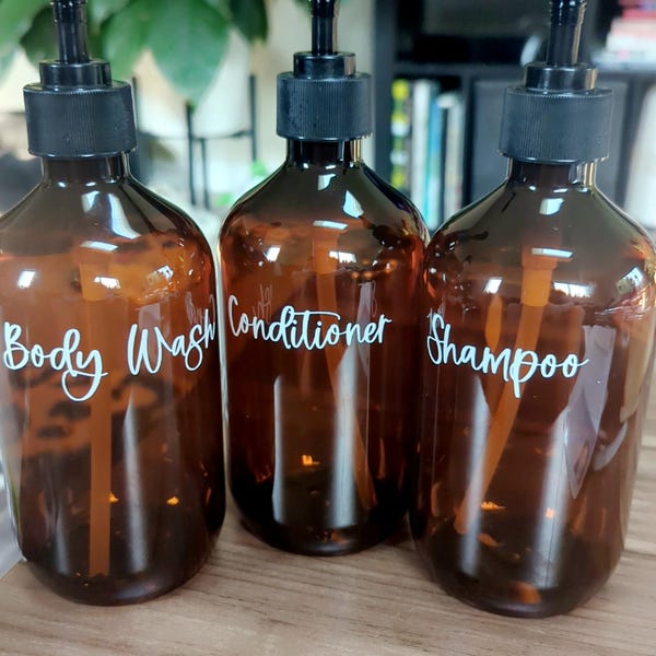 Shampoo Conditioner Body Wash Stickers | Personalized Shampoo Labels ...