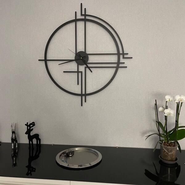 Minimalist Oversized Wall Clock, Mesh Wall Clock, Modern Large Wall ...