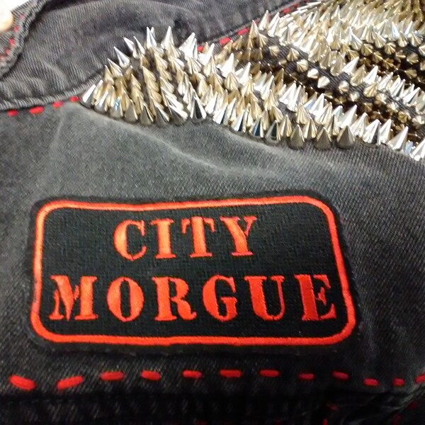 City Morgue Name Badge Iron on Embroidery Patch Mtcoffinz (white or Red ...