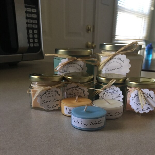 Soy Candle Sampler Set of 4 Mini Jars Choose Your Scents Hostess Gift ...