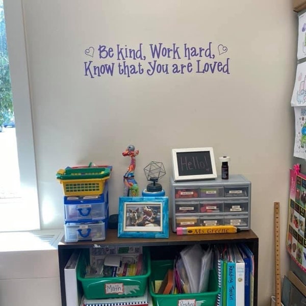Be Kind, Work Hard, Know That You Are Loved, Inspirational Quote ...