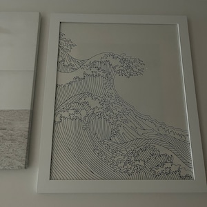 Japanese Wave Print Line Art Line Art Poster Waves Line Drawing Print ...