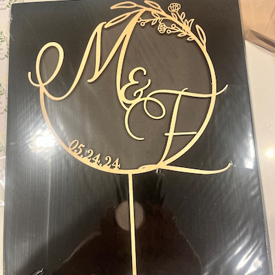 Gold Wedding Cake Topper, Personalized Cake Topper, Wedding Cake Topper ...