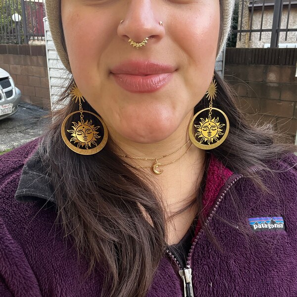 Tribal Septum Ring, Gold Septum Jewelry, 24K Gold Nose Ring for Pierced ...