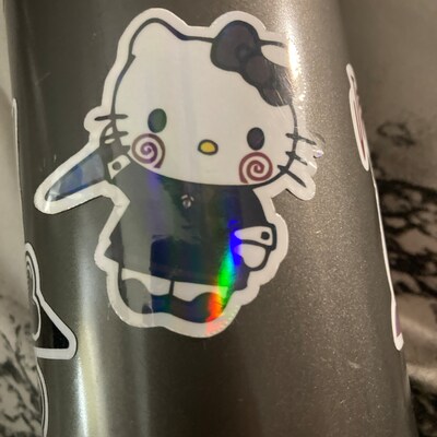 Horror Kitty Stickers Holographic Vinyl Stickers Mini Sticker Pack ...