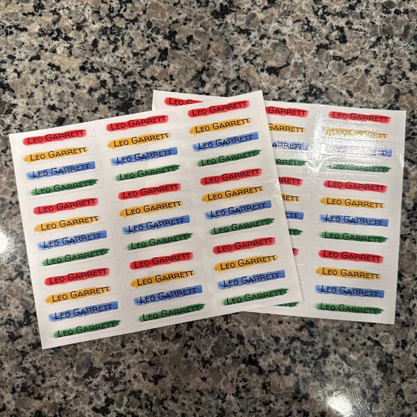 72 Skinny School Supply Labels - Dishwasher Safe - Waterproof Labels ...