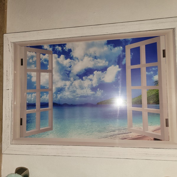 Beach Wall Decal Tropical Beach Wall Decal Ocean Window Mural Decals ...