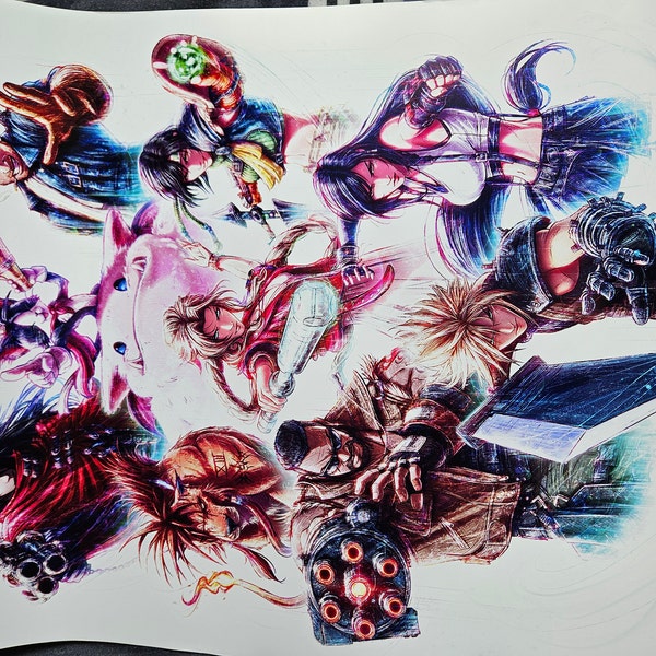 Final Fantasy VII- Limited Edition Fine Art Sketch Print -FF7 Poster ...