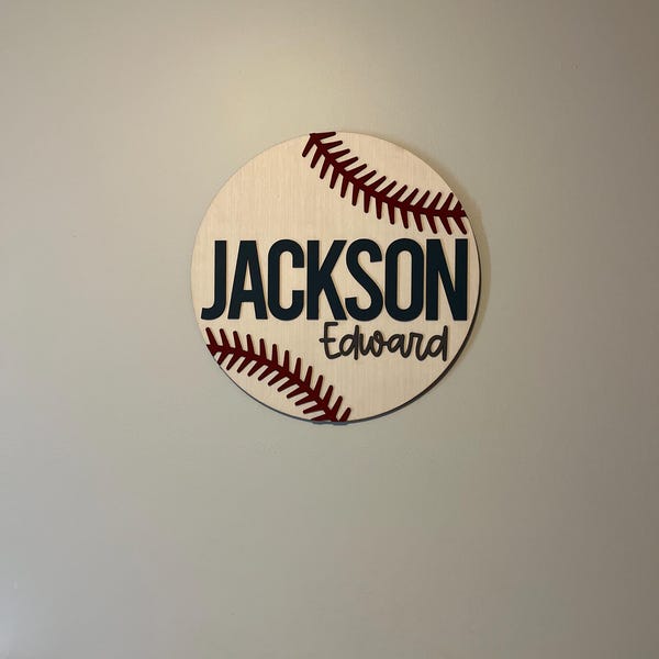 Wooden Football Name Sign Football Nursery Sign Sports Name Sign ...