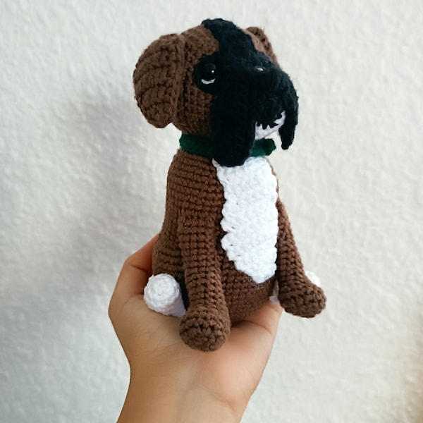 Boxer Crochet Pattern, Crochet Boxer Dog Pattern, Amigurumi Boxer ...