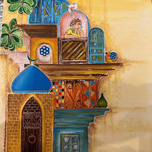 Original Iraqi Art. Acrylic on Canvas Board 25 by 30 Cm. Arabian Art ...