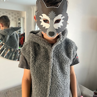 Wolf Mask Printable Wolf Costume Animal Mask Grey Wolf Masks Kids Mask ...