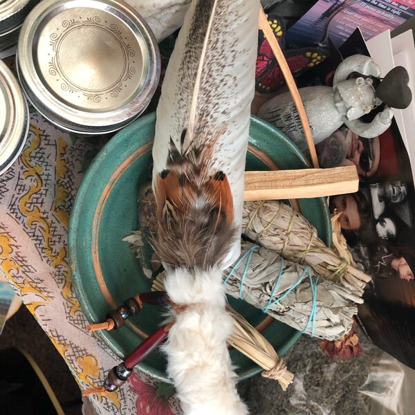 Smudge Feathers, Sage Fan, Prayer Feather, Shaman Feather Fan - Etsy
