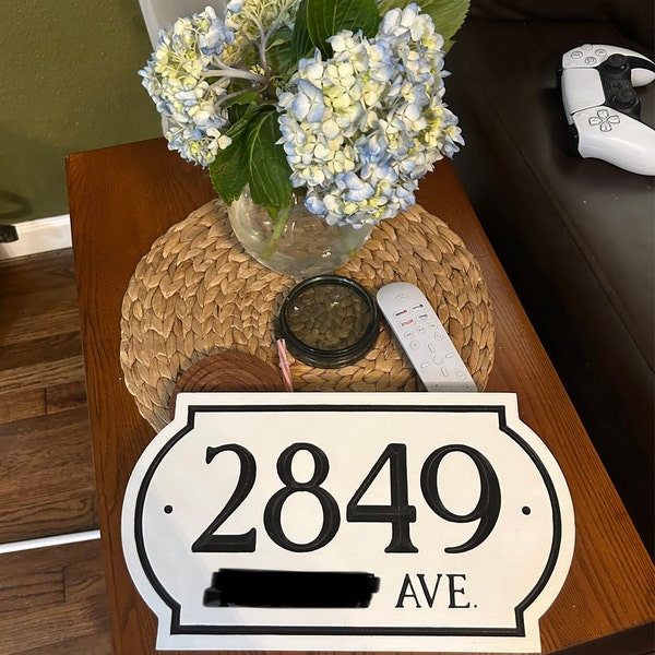 14"x 8" House Number, Engraved Plaque, Housewarming Gift, Open House ...