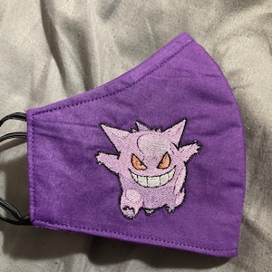 Gengar Pokémon Custom Embroidered Face Mask | Etsy