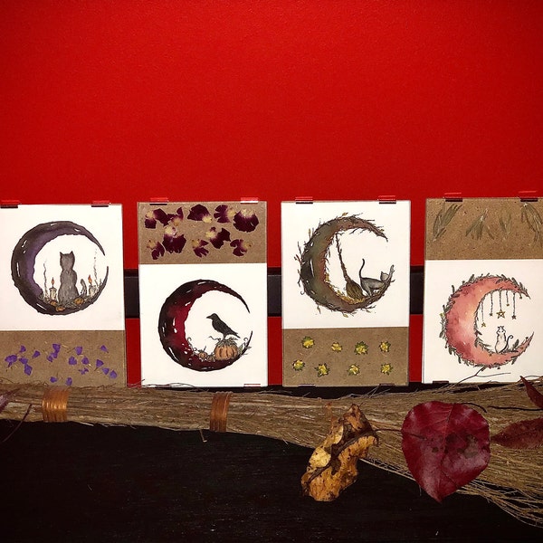 Clean Sweep Painting / Art Print / Fall Decor / Moon Decor / Home Decor ...