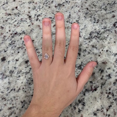 Sterling Silver Floating Ring Invisible Ring Unique Rings Pear Shaped ...