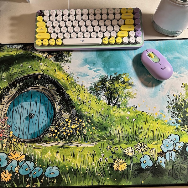 Hobbit Hole Desk Mat, Lord of the Rings Mousepad, the Shire Mouse Pad ...