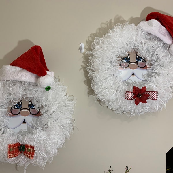 Santa Face Wreath Sign, Wreath Attachment, Metal Wreath Sign, Santa ...