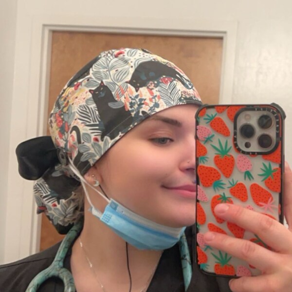 Satin Lined Scrub Cap Ponytail Silk Lined Scrub Cap Scrub Caps for ...