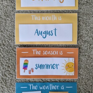 Morning Board Printable Activity Toddler Kids Homeschool Weather Chart ...