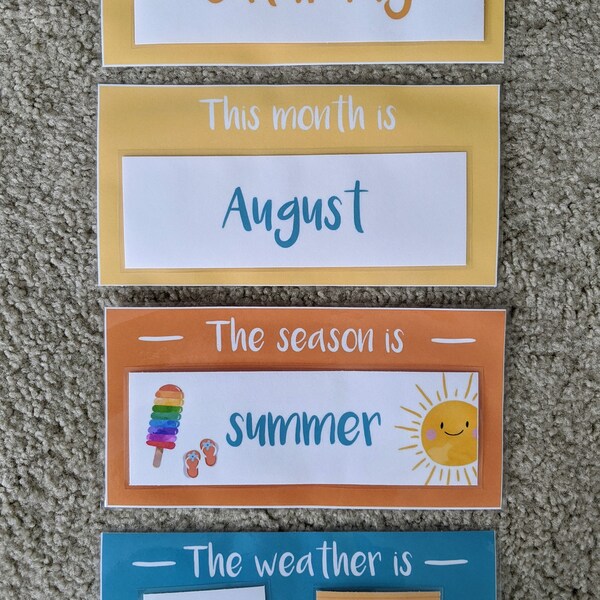 Morning Board Printable Activity Toddler Kids Homeschool Weather Chart ...