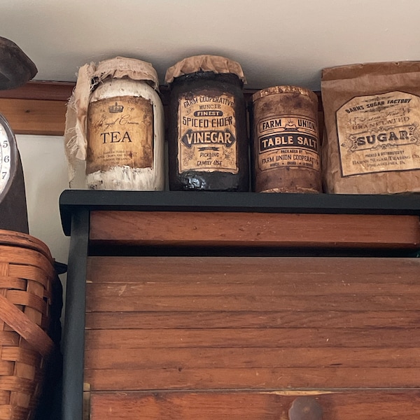 Vintage Kitchen Baking Labels, Prim Primitive Digital Download ...