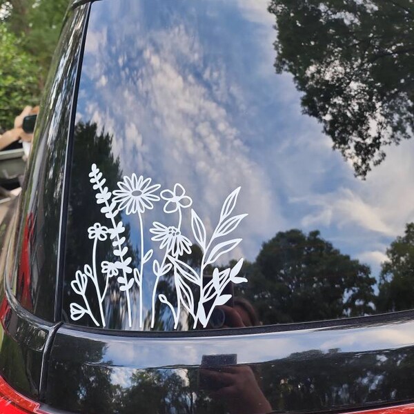 Wildflower Decal, Boho Car Decal, Gift for Plant Lovers, Plant Lover ...