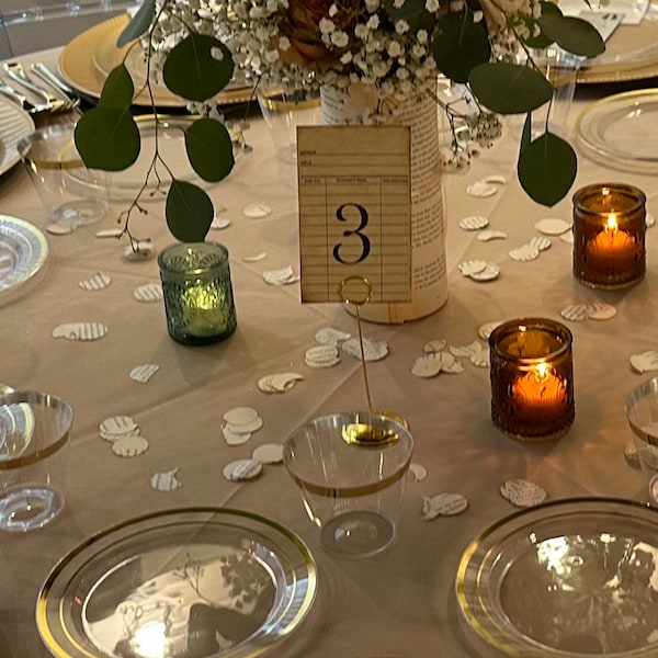 Library Card Wedding Table Numbers, Book Themed Table Cards, Vintage ...