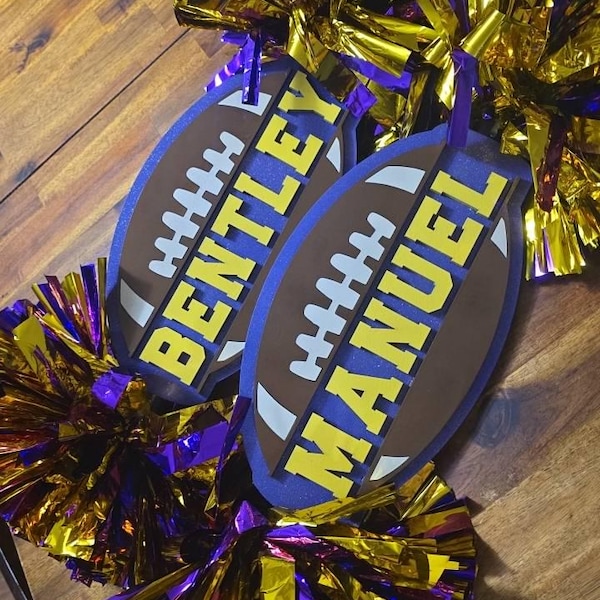 Pom Pom Sign Custom Cheer Stick - Game Day Signs - Custom Acrylic Cheer ...